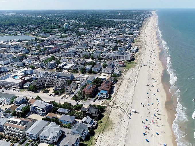 Another bird's-eye perspective shows why locals call this their best-kept secret &ndash; pristine sand minus the parking wars.