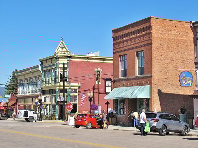 Broadway Street stretches before you like a living postcard, where Victorian architecture meets Big Sky country in downtown Philipsburg.