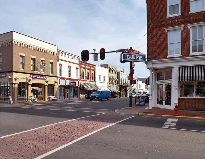 Davis Street welcomes you with its brick-paved crosswalks and historic storefronts &ndash; like Main Street USA got a PhD in charm and decided to show off.