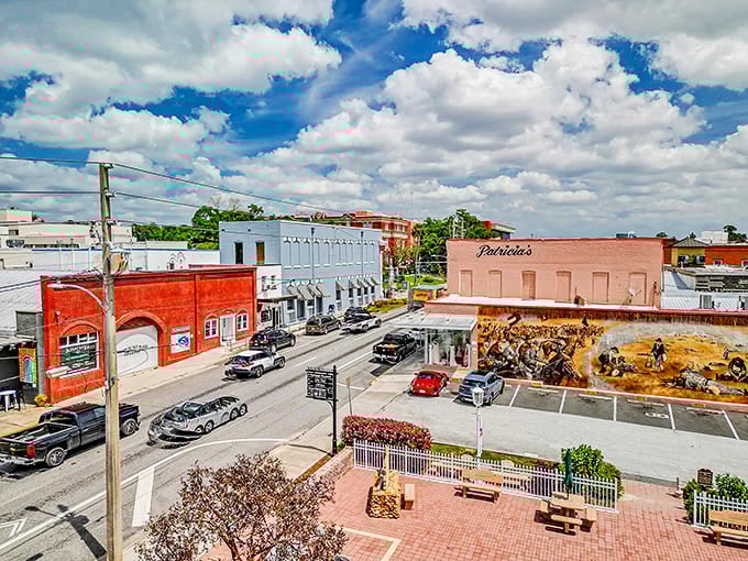 Downtown Brooksville's colorful brick buildings and charming storefronts create a postcard-perfect scene that whispers "slow down and stay awhile."