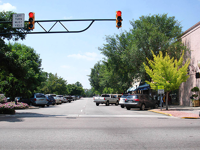 Downtown Aiken welcomes visitors with classic Southern charm, where historic storefronts and shady trees create an instantly relaxing vibe.