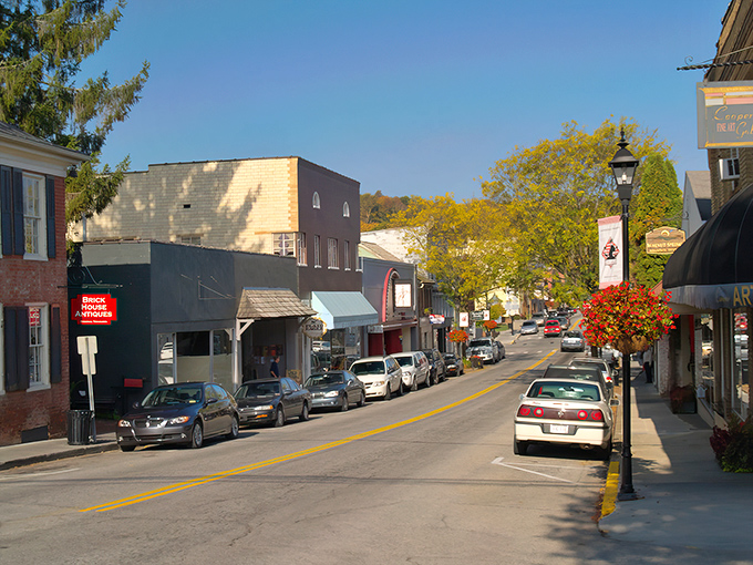 Washington Street stretches before you like a Norman Rockwell painting come to life, where historic charm meets small-town practicality.