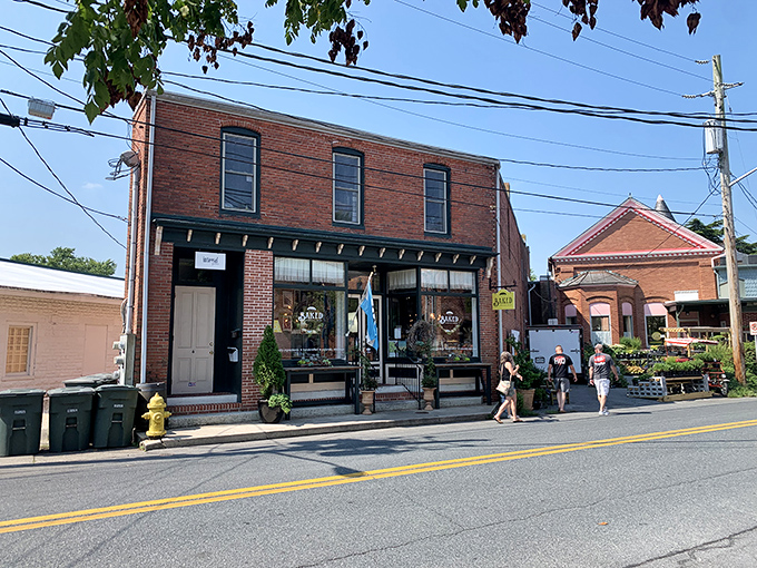 The charming brick facade of Baked Dessert Cafe beckons like a siren song for carb enthusiasts. Small-town America never looked so deliciously inviting.