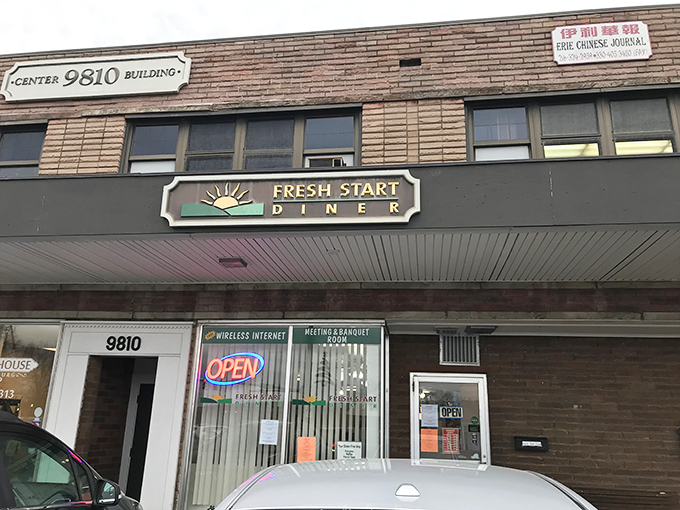 The unassuming brick exterior of Fresh Start Diner proves once again that culinary treasures often hide in plain sight.