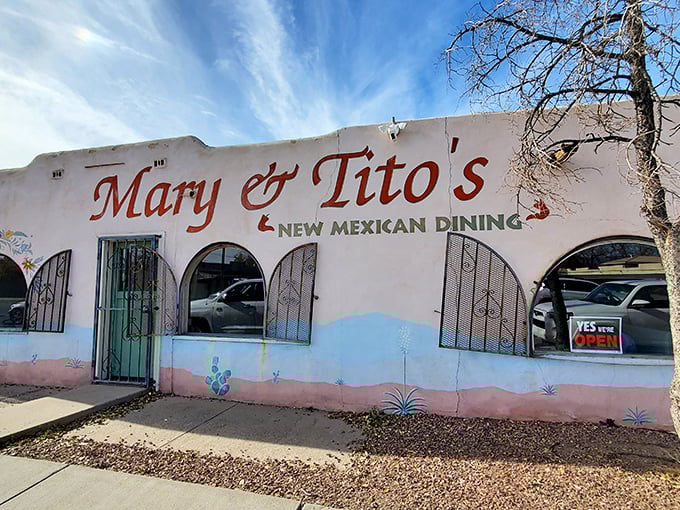 The pink adobe exterior of Mary & Tito's is like finding a treasure map in Albuquerque&mdash;unassuming, but promising extraordinary rewards within.