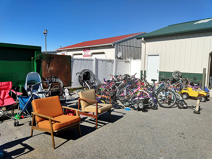 Outdoor treasures await their next chapter. That mid-century chair isn't just furniture&mdash;it's someone's future "where did you find THAT?" conversation piece.