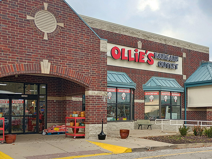 Ollie's distinctive storefront welcomes shoppers with its signature red lettering and promises of "Good Stuff Cheap" &ndash; a straightforward promise they consistently deliver on.