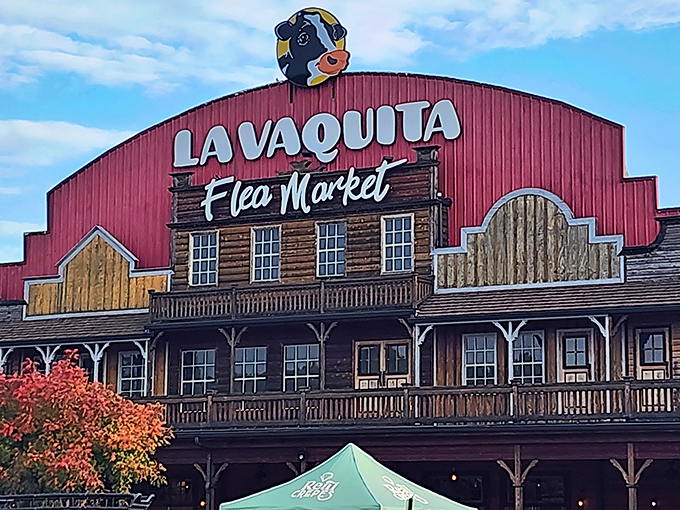 That cheerful cow perched on the roof isn't just decoration&mdash;it's your signal that shopping adventures await below.