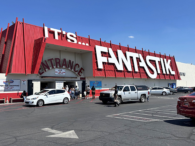 Like a retail mothership that's landed in the desert, the Fantastic Indoor Swap Meet beckons bargain hunters with its unmistakable red facade and promise of air-conditioned treasure hunting.