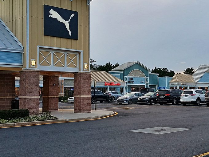 The shopping mecca awaits, where parking spots are plentiful and your credit card starts sweating nervously.