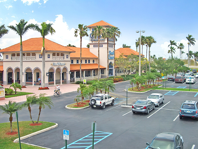 The Mediterranean-inspired architecture of Florida Keys Outlet Marketplace welcomes shoppers with terracotta roofs and swaying palms&mdash;retail therapy with a tropical twist.