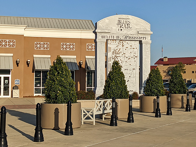Mississippi's Blues Trail marker stands proudly at the entrance &ndash; shop with a soundtrack of history in your head.