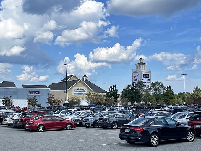 A sea of cars tells the true story &ndash; this isn't just a mall, it's a retail pilgrimage site where savvy shoppers flock for legendary deals.