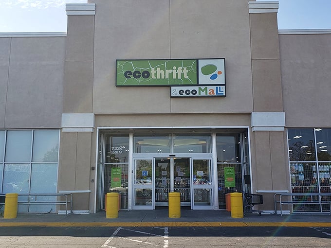 The beige exterior might not scream "retail excitement," but inside this Sacramento wonderland, bargain hunters find their paradise.