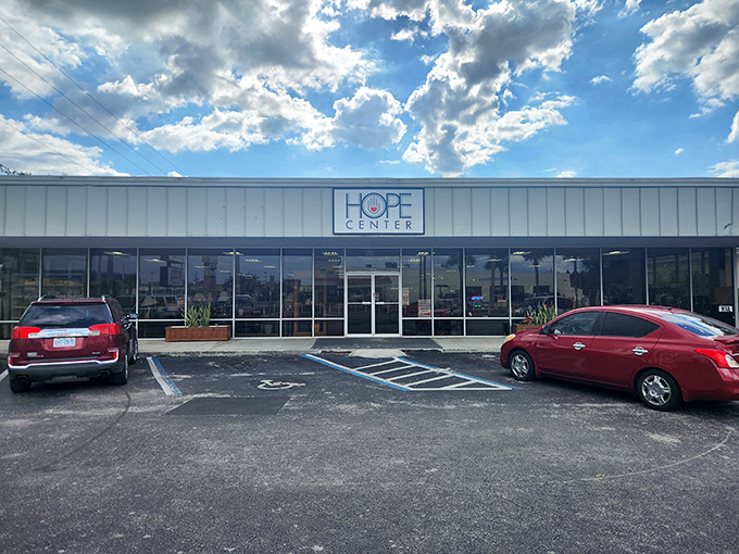 The unassuming exterior of Central Florida Hope Center hides a treasure trove within. Like finding a secret portal to bargain heaven.