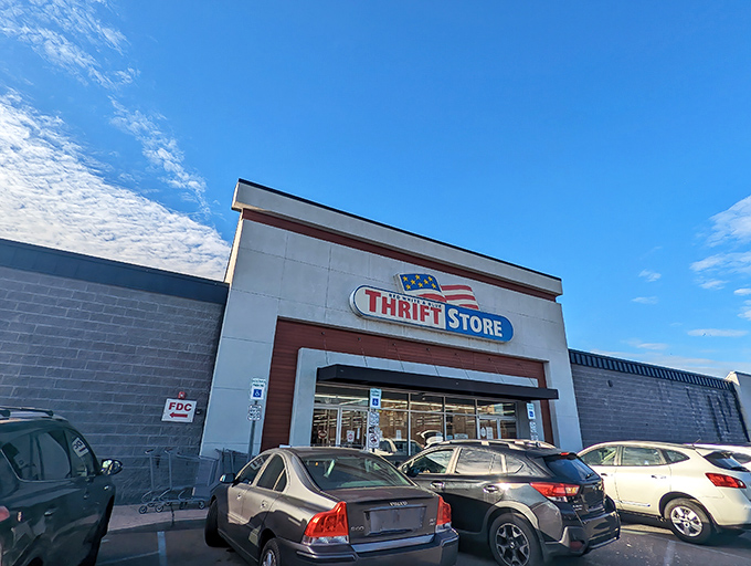 Blue skies and bargain hunting &ndash; the exterior might be modest, but beyond those doors lies a universe of pre-loved possibilities waiting to be discovered.