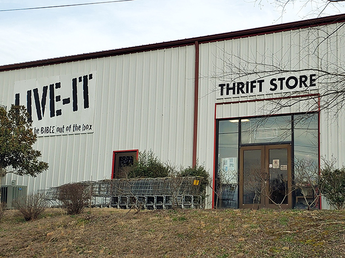 The unassuming exterior of LIVE-IT Thrift Store proves that treasure-hunting paradises don't need fancy facades. This Seymour gem awaits your discovery.