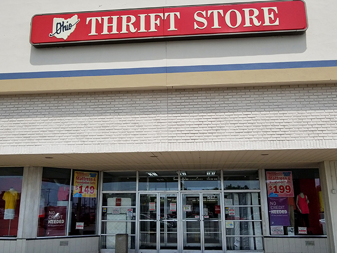 The unassuming exterior of Ohio Thrift Store in Columbus hides a treasure trove within. Like finding a $20 bill in last year's winter coat&mdash;but better!