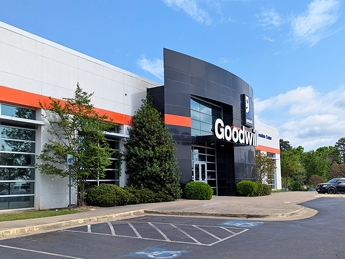 The sleek black exterior with that iconic smiling logo promises treasure hunting adventures within. Retail therapy that won't require financial therapy afterward.