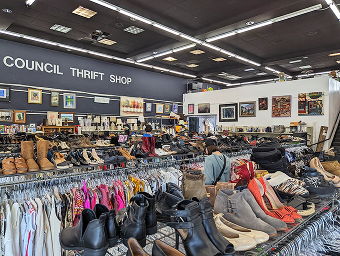 Treasure hunter's paradise! The Council Shop's home goods section offers everything from vintage ceramics to quirky collectibles that tell stories of decades past.