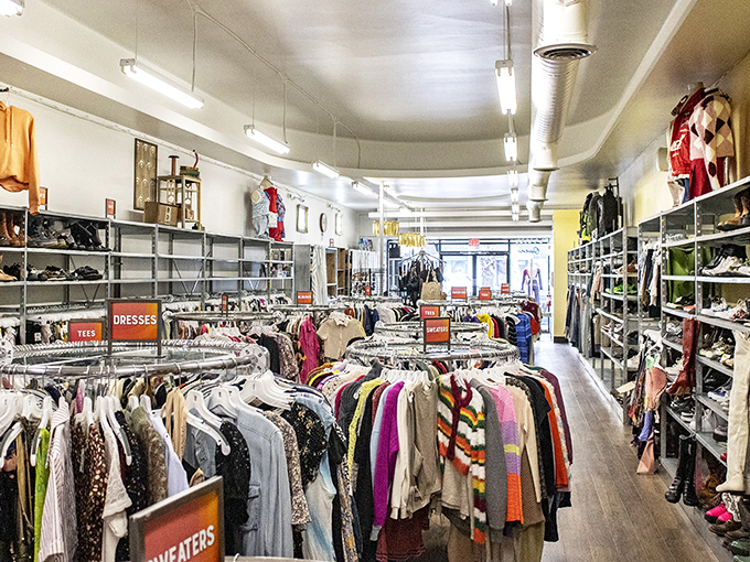 Organized chaos at its finest&mdash;racks upon racks of carefully curated clothing await, promising discoveries that won't break the bank.