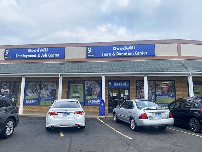 The blue-and-white fa&ccedil;ade beckons bargain hunters like a retail lighthouse guiding ships to treasure-filled shores.