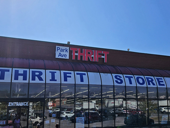 Under clear Georgia skies, this unassuming storefront houses a universe of secondhand wonders waiting to be discovered by savvy shoppers.