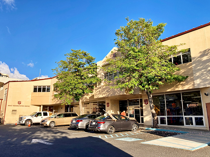 Bathed in Hawaiian sunshine, this thrift store's exterior might not scream "retail therapy," but inside awaits a bargain hunter's nirvana.
