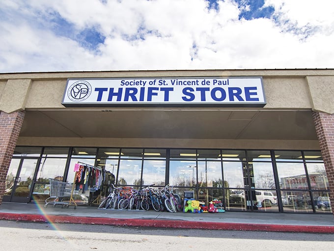 The iconic blue sign beckons treasure hunters like a retail lighthouse. St. Vincent de Paul on Broadway isn't just a store&mdash;it's an adventure waiting to happen.