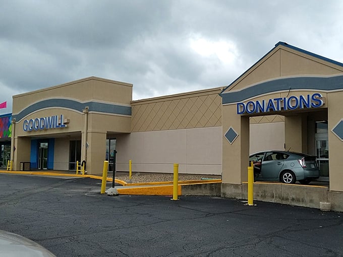 The beige and blue exterior might not scream "treasure trove," but inside this unassuming building, bargain hunters find their Shangri-La daily.