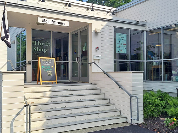 The welcoming entrance to Freeport Community Services Thrift Shop beckons with promise&mdash;like finding the door to Narnia, but with better bargains.