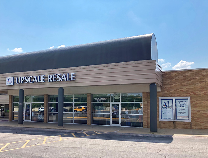 Categories clearly marked above the windows&mdash;a thrifter's dream map to treasures within. No more wandering aimlessly through jumbled merchandise!