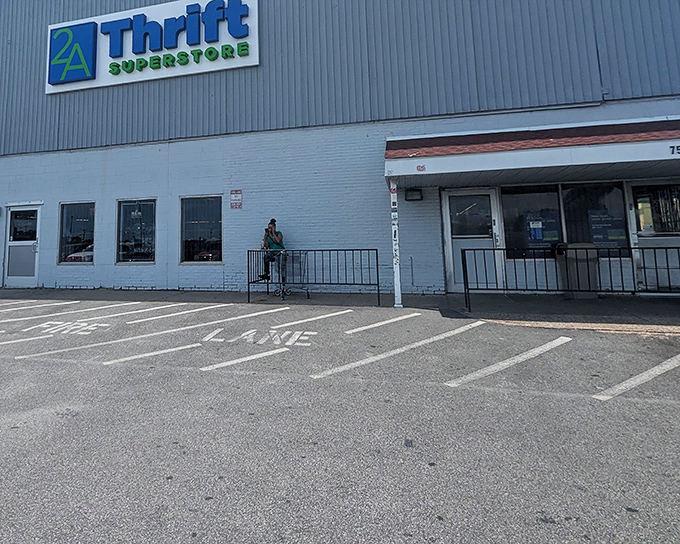 The unassuming exterior of 2nd Ave Thrift Superstore belies the treasure trove within. Like a Vegas casino, what happens inside defies the modest fa&ccedil;ade.