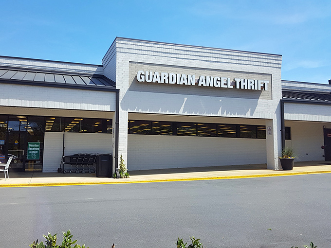 The unassuming storefront of Guardian Angel Thrift belies the wonderland of bargains waiting inside, like finding the entrance to Narnia in a mall parking lot.