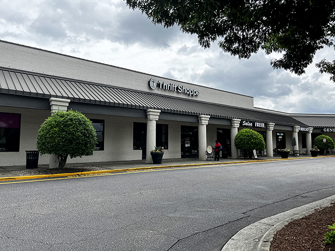 The modest exterior of North Raleigh Ministries Thrift Shoppe conceals a treasure trove inside &mdash; a haven for bargain hunters eager to uncover hidden gems.