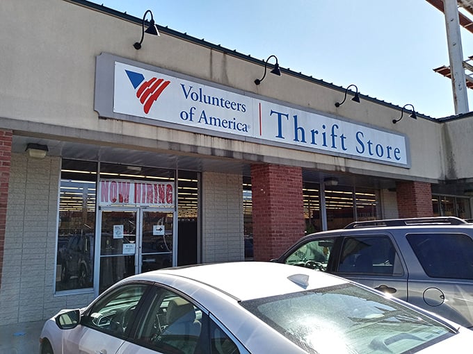 The unassuming storefront of VOA Thrift Store on Indianola Avenue beckons bargain hunters with the promise of treasures waiting to be discovered inside.