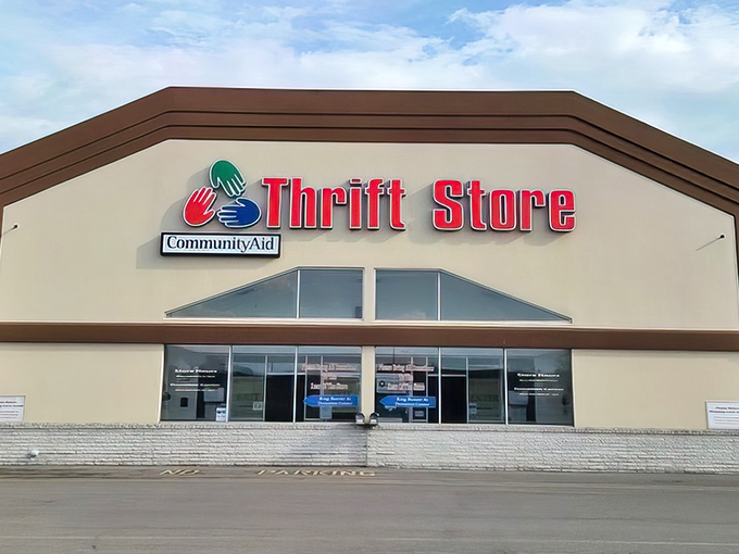 The unassuming exterior of CommunityAid in Selinsgrove hides a treasure trove within. It's like finding a secret portal to bargain heaven.