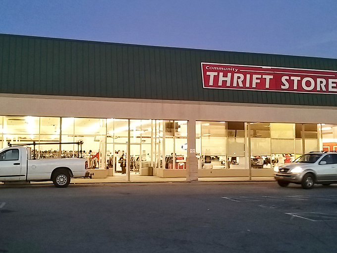 When evening light hits just right, even a thrift store glows like Vegas without the gambling debts.