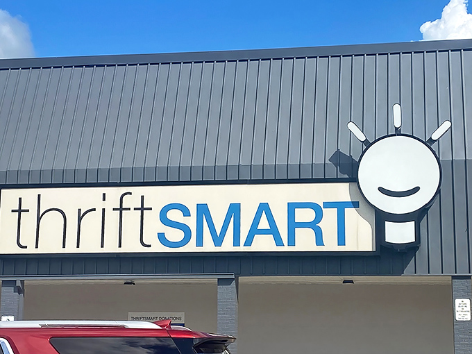The cheerful lightbulb logo welcomes bargain hunters like a beacon of thrifty hope. Smart shopping starts here!