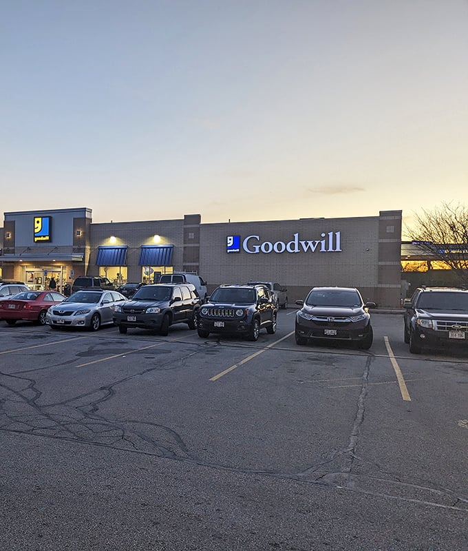 The unassuming exterior of Milwaukee's Goodwill hides a treasure trove within. Like a Vegas casino, once you're inside, you'll lose all track of time.