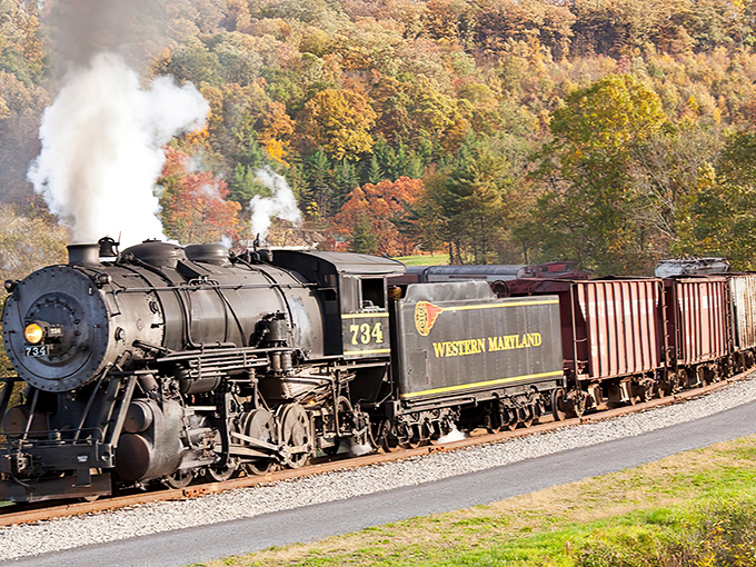 When autumn puts on its finest show, this steam locomotive becomes the star of nature's most spectacular production.