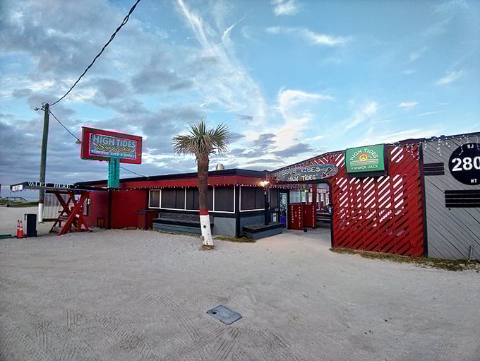Neon dreams and sandy parking spots&mdash;High Tides at Snack Jack announces itself with unpretentious flair as the Florida sun begins its evening descent.