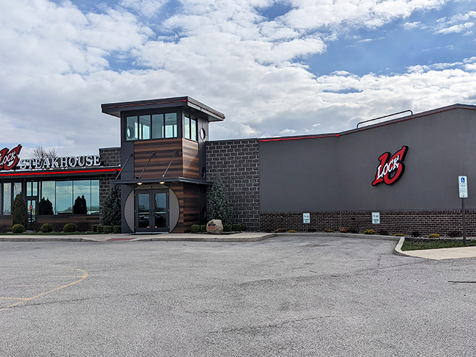 Lock Sixteen's modern exterior stands as a beacon of culinary promise in Elida, where contemporary design meets Midwestern hospitality.