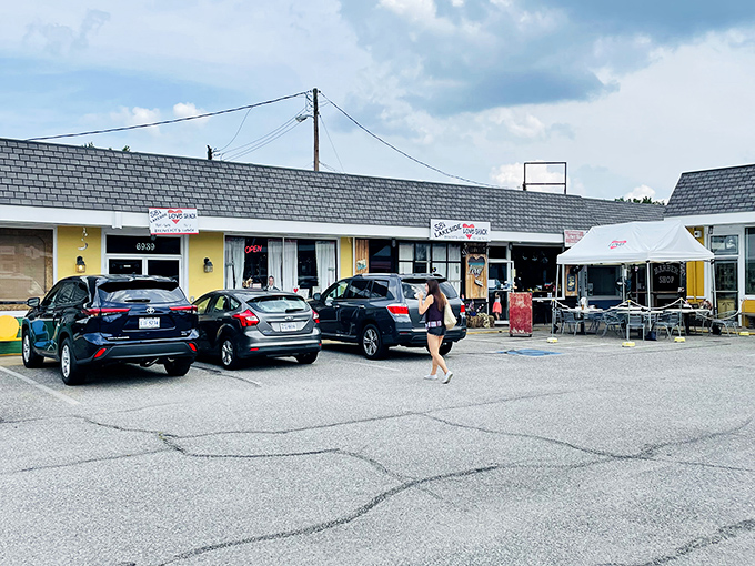 The unassuming storefront of SB's Lakeside Love Shack beckons with its cheerful blue trim and heart-adorned sign&mdash;proof that culinary treasures often hide in plain sight.