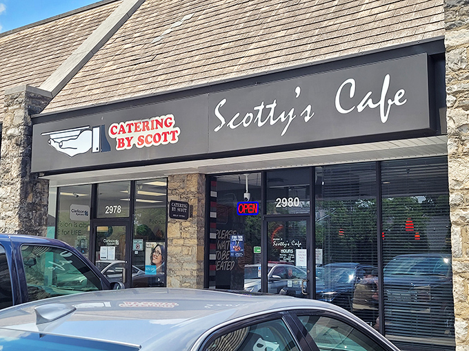 Scotty's Caf&eacute; nestles into this stone-faced strip mall like a culinary secret waiting to be discovered. The unassuming exterior belies the comfort food treasures within.