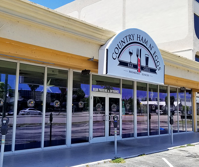 The unassuming storefront of Country Ham N' Eggs beckons like a breakfast beacon, promising comfort food that's worth setting your alarm for.