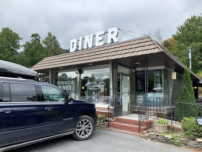 The classic roadside silhouette that promises salvation to hungry travelers. Those five letters on the roof? They spell "heaven" in upstate New York dialect.