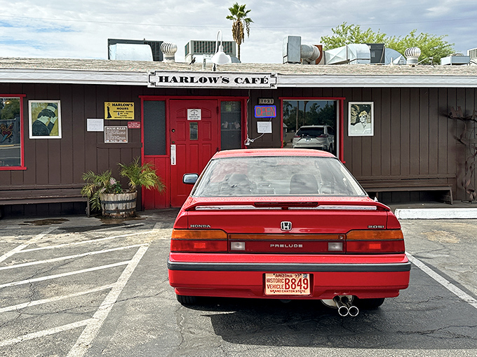The red Honda Prelude seems to know what we know &ndash; behind that crimson door awaits breakfast nirvana that's worth the morning pilgrimage.