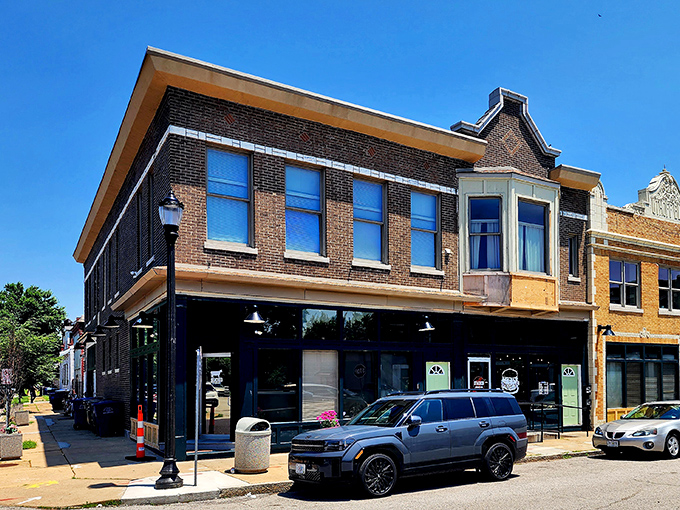 A historic brick building in Carondelet that doesn't scream "food destination" until you step inside and discover burger paradise awaits.