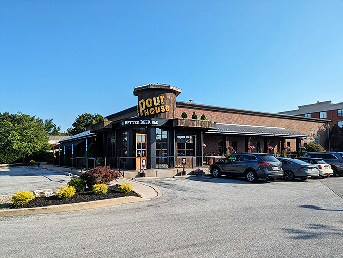 The Pour House stands proudly in Exton, its rustic-meets-modern exterior promising comfort food salvation for weary shoppers and hungry locals alike.